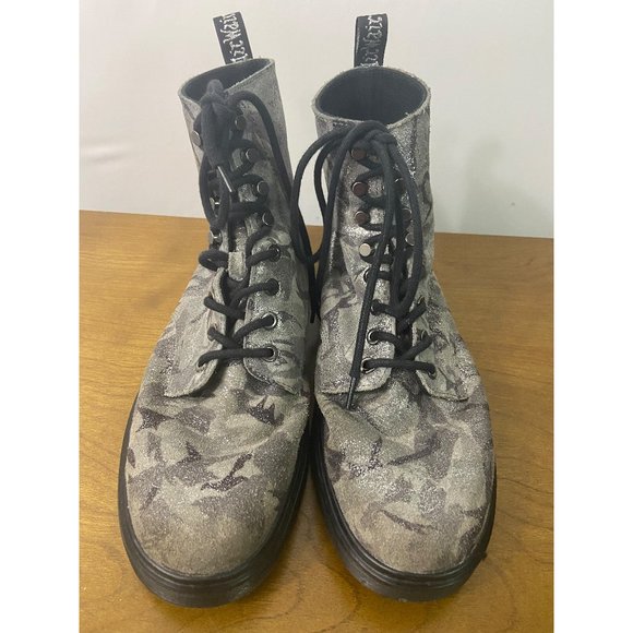Dr. Martens | Shoes | Rare Dr Martens Disc Boots In Metallic Silver British Camo Size | Poshmark